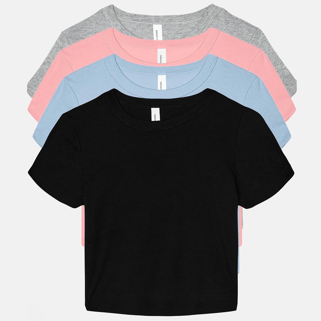 Bella Canvas Women's Micro Rib Baby Tee 1010 | Printed Mint